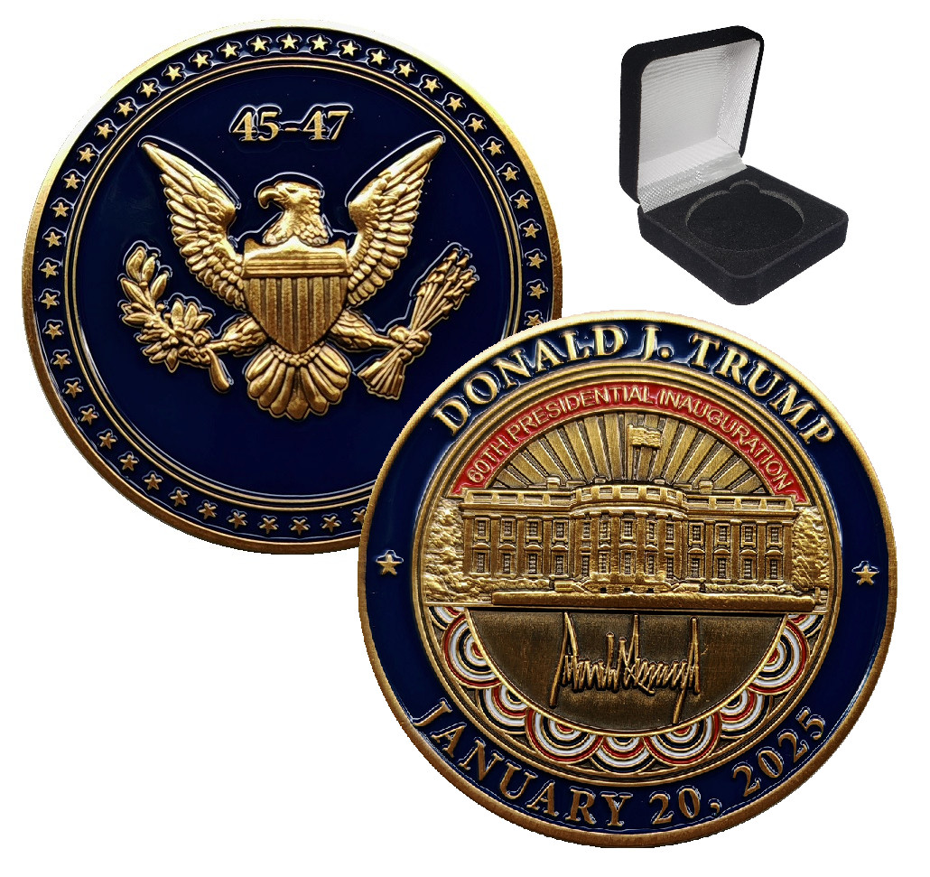 w/Velvet Box 2025 Presidential Inauguration Challenge Coin Donald Trump ...
