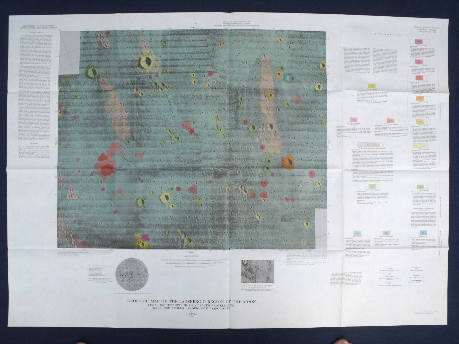 APOLLO 12 LANDING SITE GEOLOGIC MAP Pristine 1971 SCARCE PRE-MISSION MAP for Sale - Celebrity ...