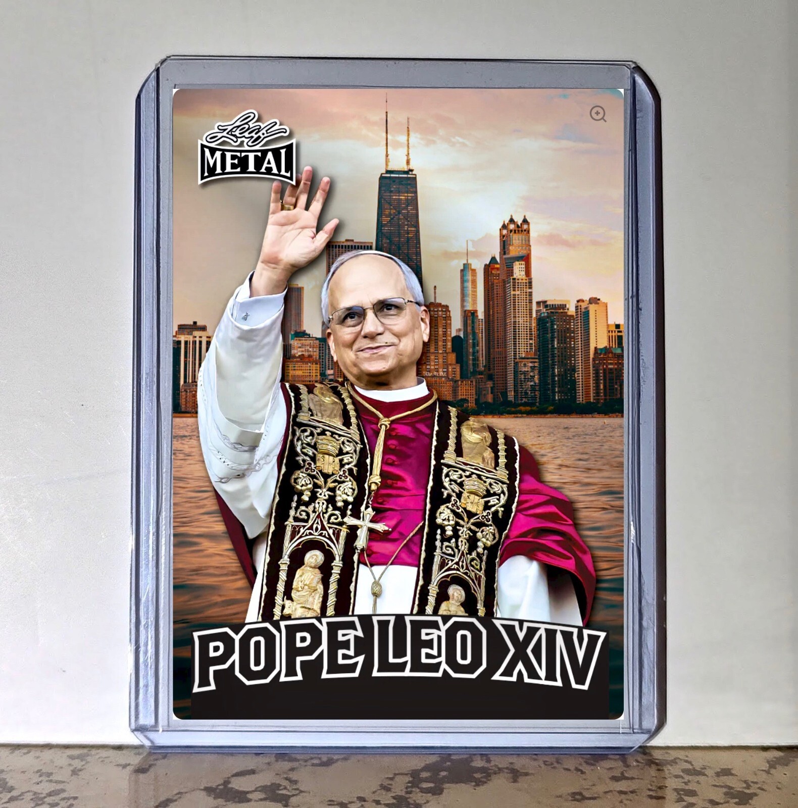 Pope Leo XIV 2025 Leaf Metal Trading Card Chicago Skyline Parallel ...