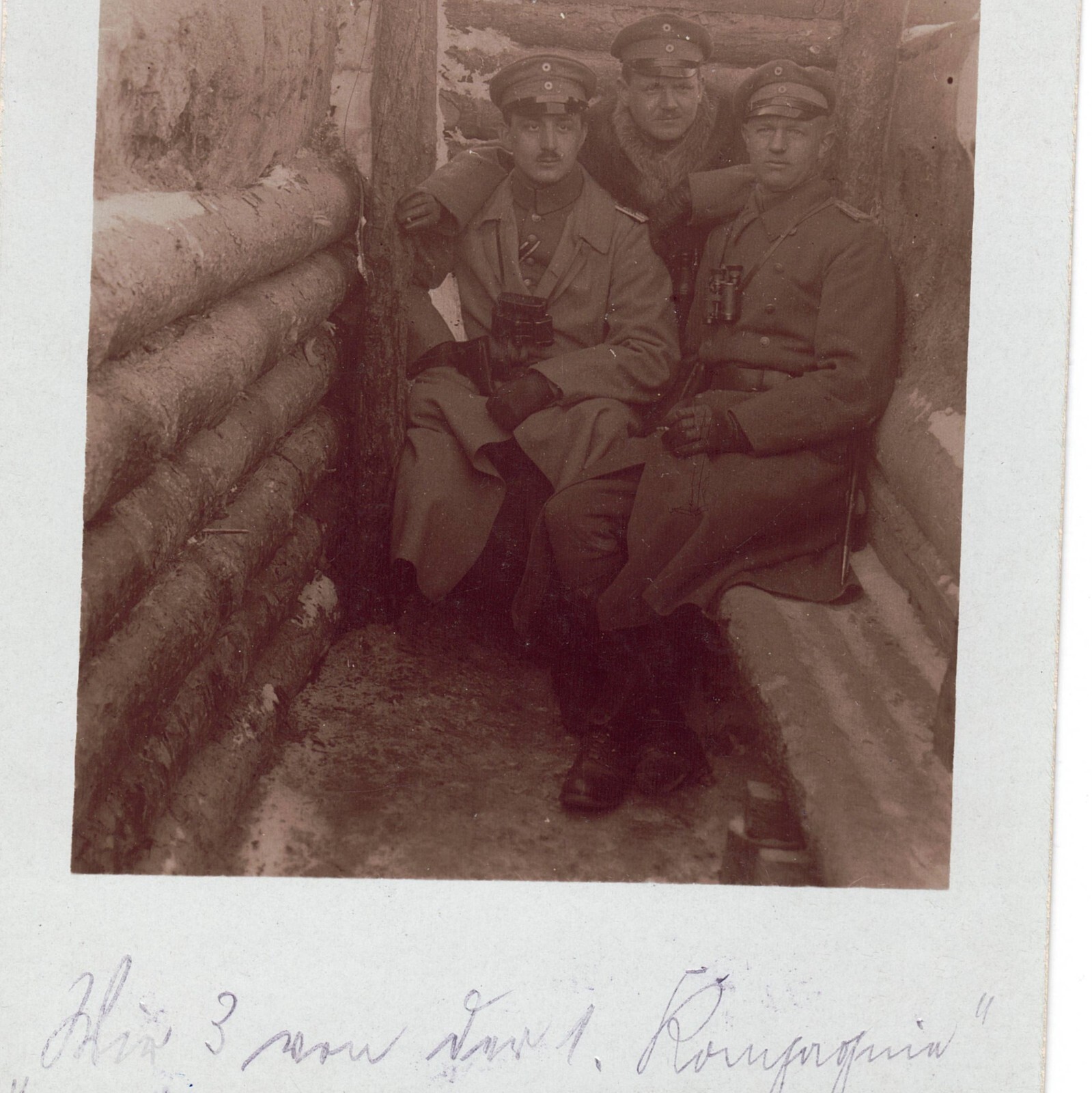 Original German WW1 WWI Prussian officer photo trench warfare postcard ...