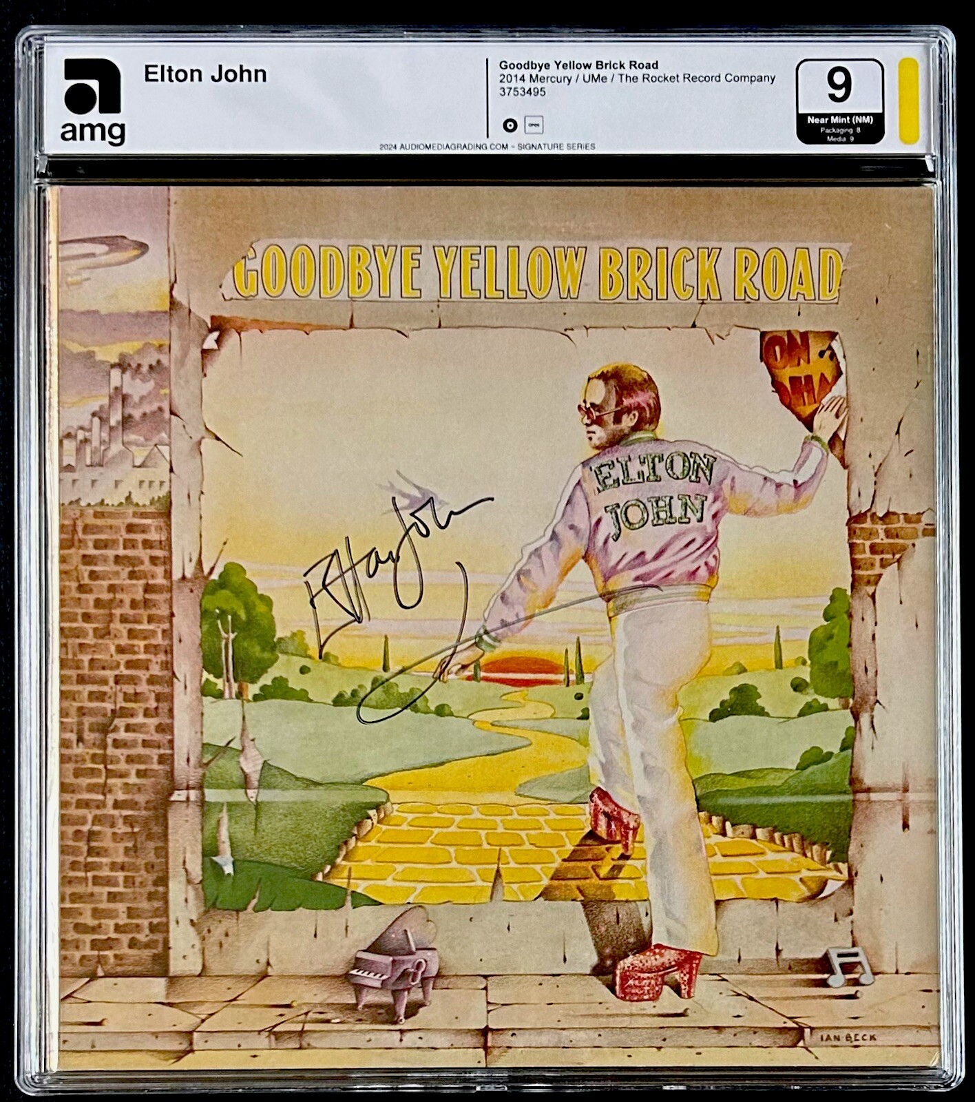 ELTON JOHN Signed Autograph GOODBYE YELLOW BRICK ROAD Album LP - AMG 9 ...
