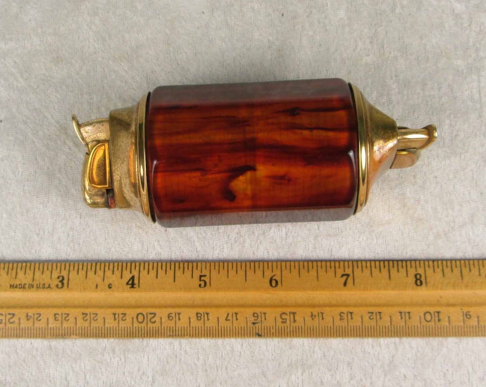Art Deco Amber Swirl Bakelite Catalin Table Lighter Double Ended ...
