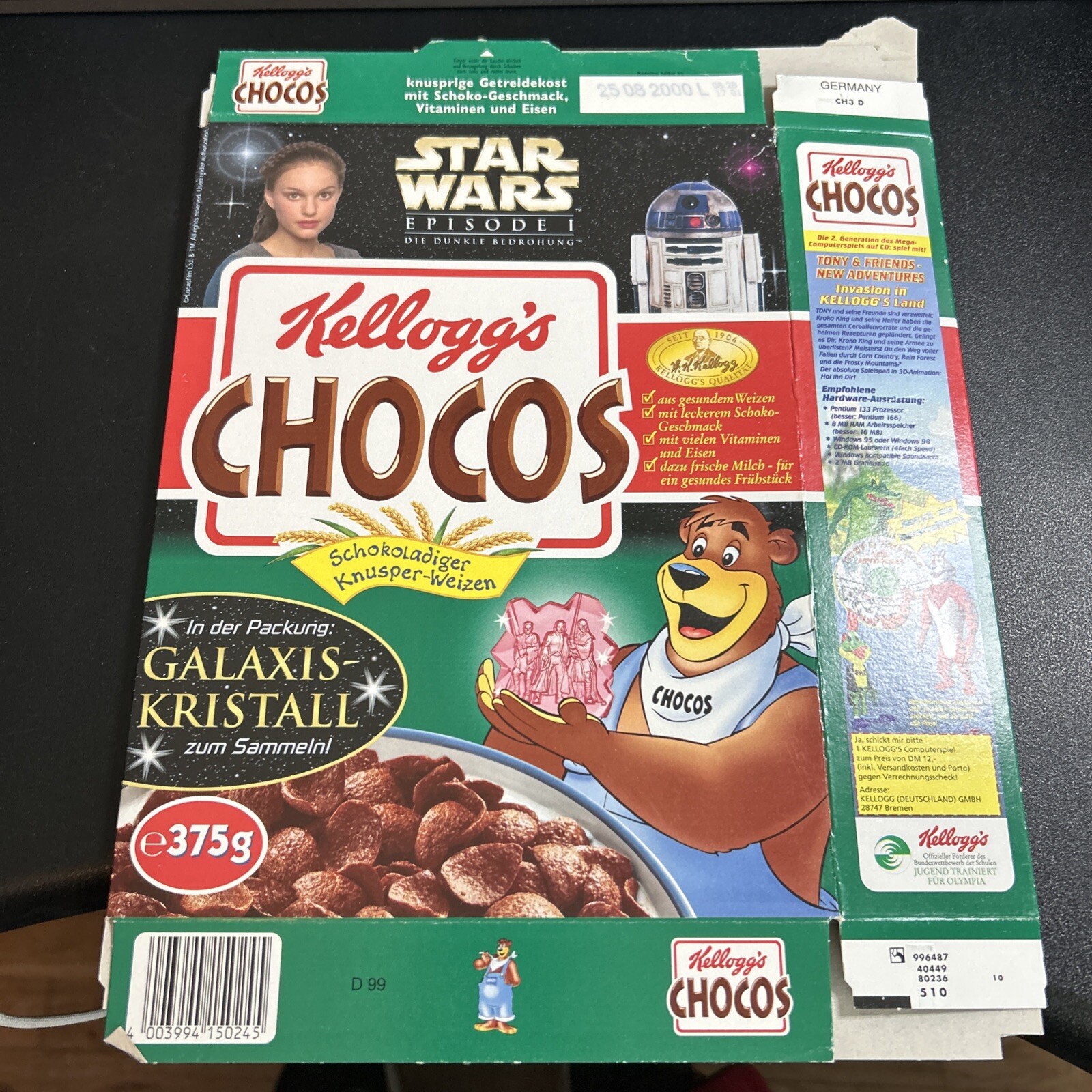 Kellogg’s Chocos Cereal Box - Star Wars Episode 1 - Germany for Sale ...