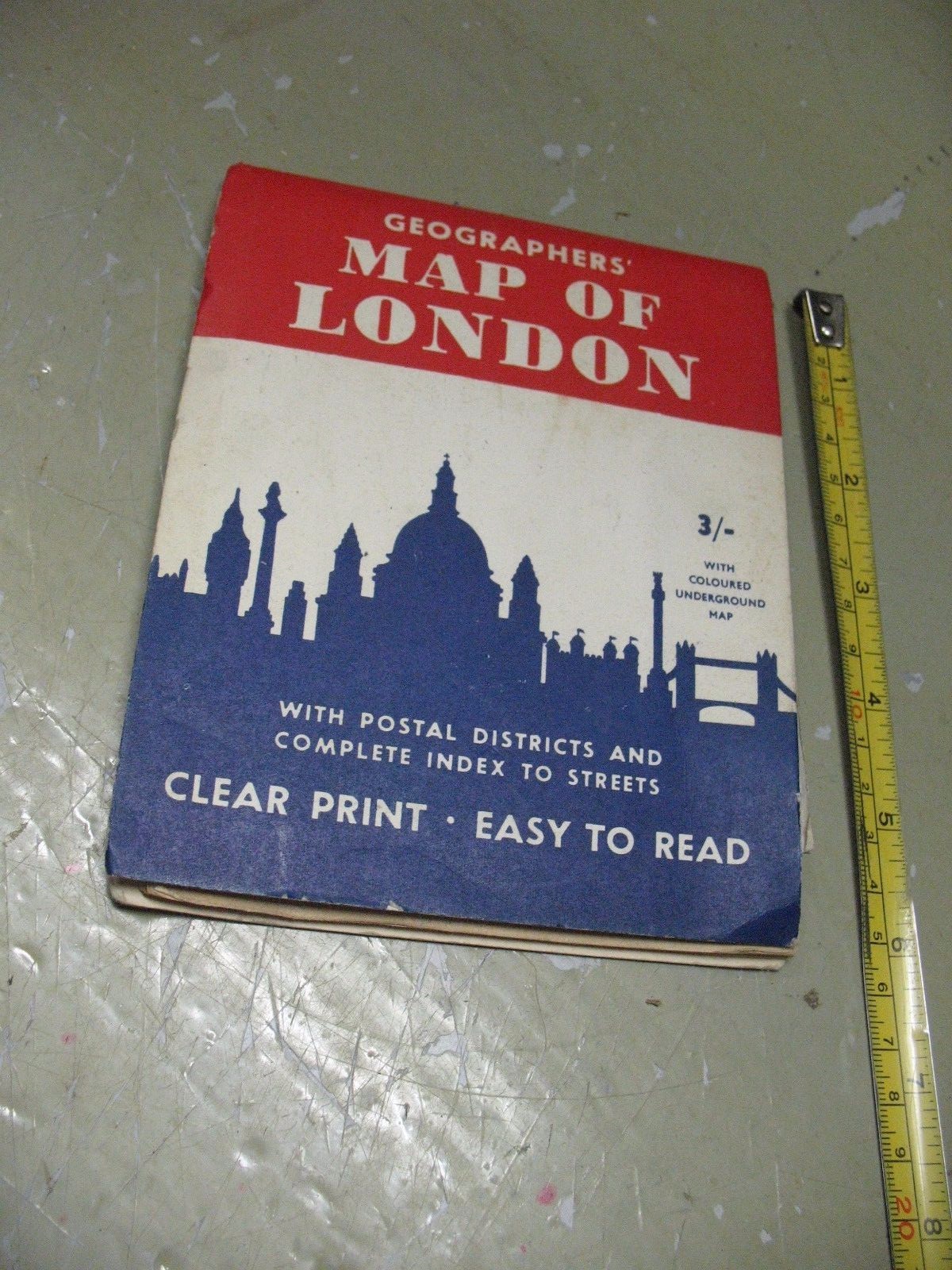 GEOGRAPHERS\' FOLD OUT MAP OF LONDON w/ MAP OF THE UNDERGROUND VINTAGE ...