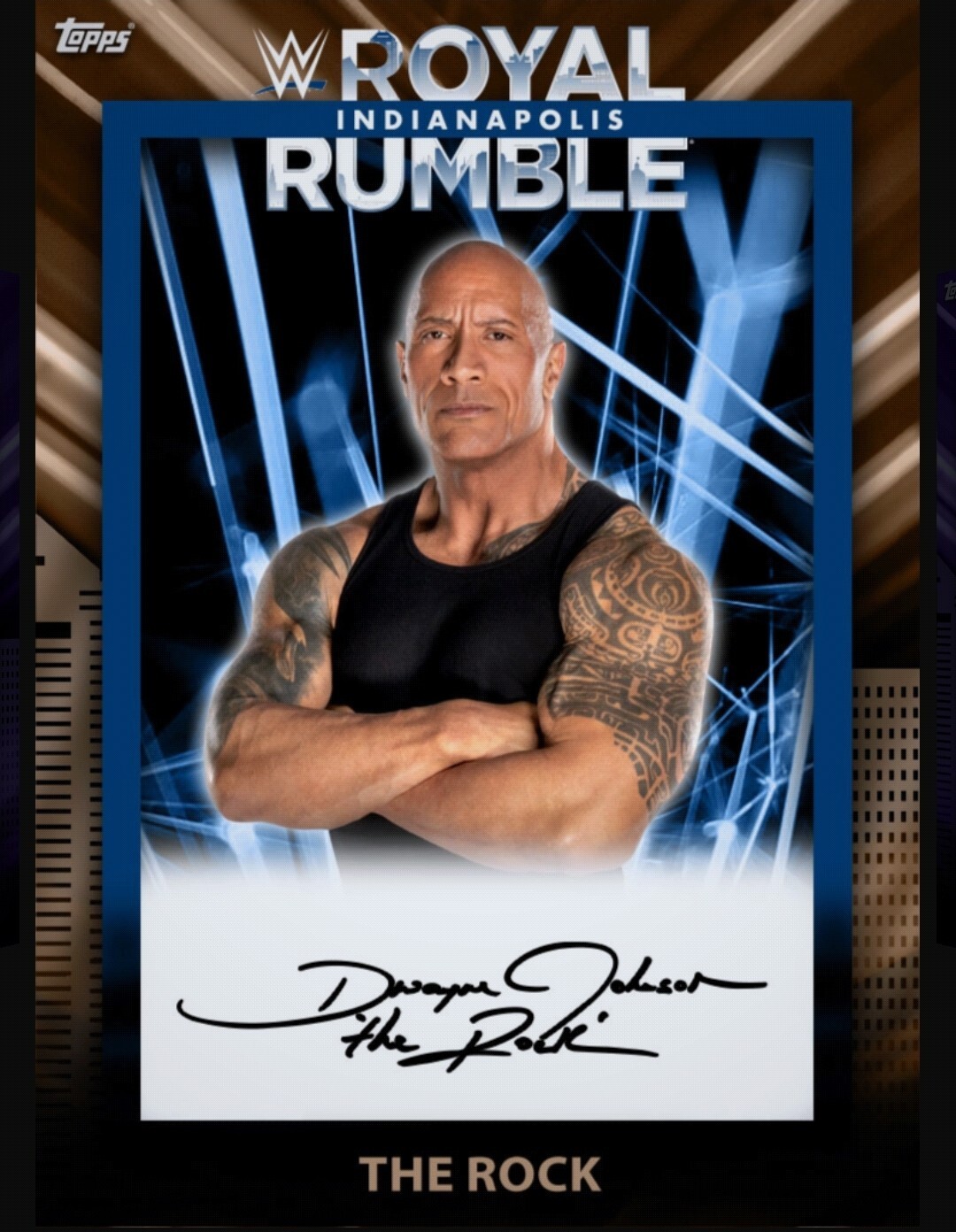 Topps WWE Slam Digital Card The ROCK SIGNATURE 2025 Royal Rumble for ...