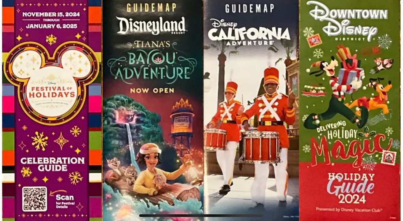 Disneyland Resort Guide Map Holiday 2024 DCA Park Festivals Downtown ...